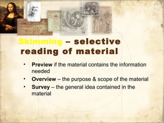 2 techniques in reading | PPT