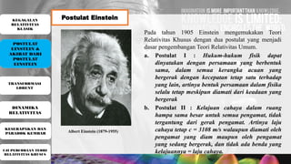 TEORI RELATIVITAS KHUSUS DALAM FISIKA MODERN | PPTX