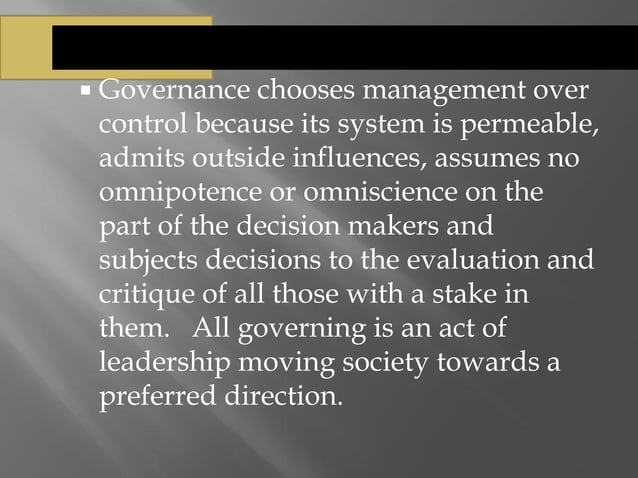 The Concept of Governance | PDF