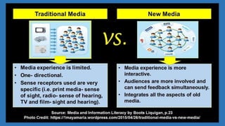 2 THE EVOLUTION OF TRADITIONAL TO NEW MEDIA (Part 1) Traditional vs ...