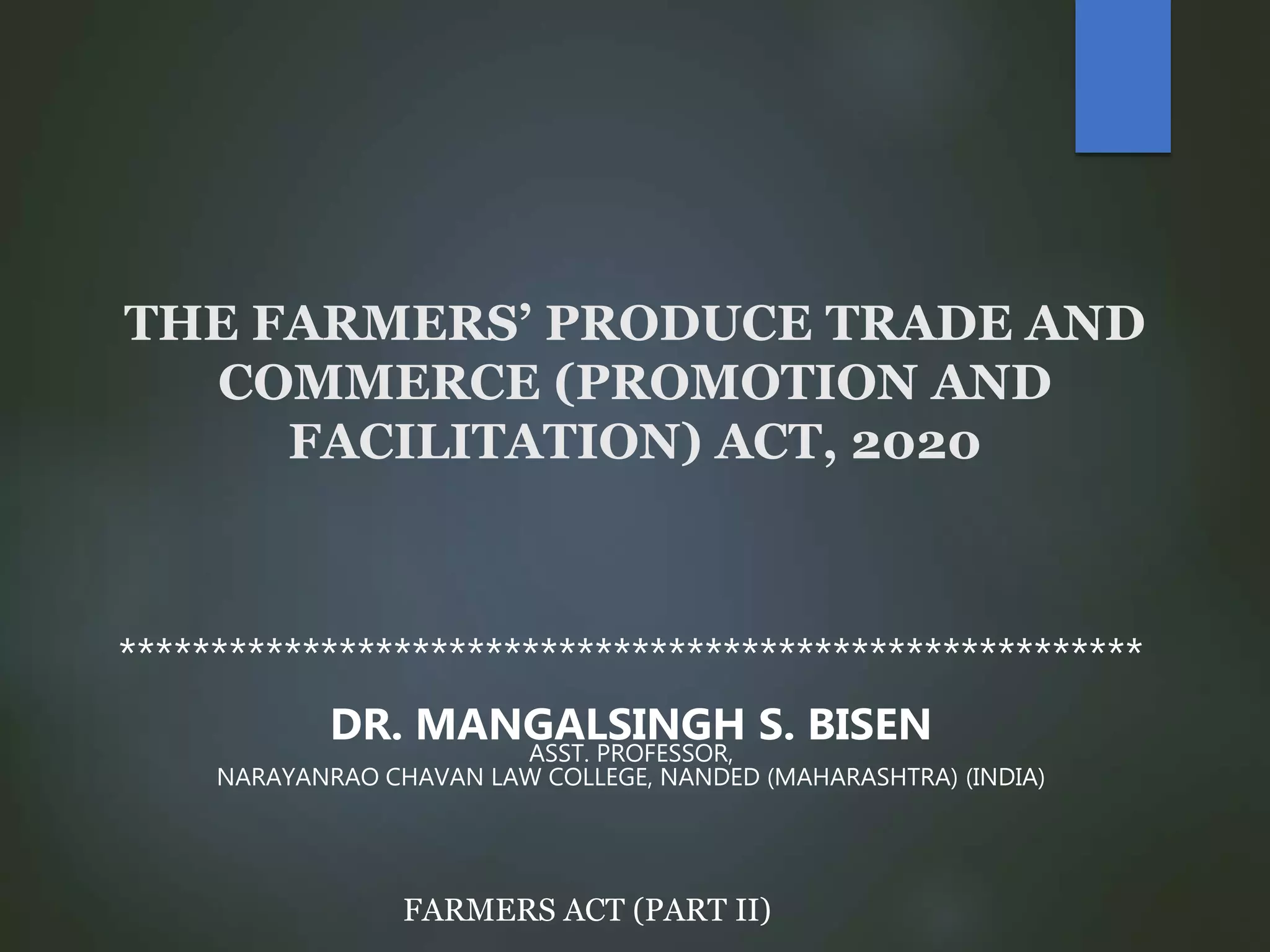 2 The Farmers Act (Part II) | PPT