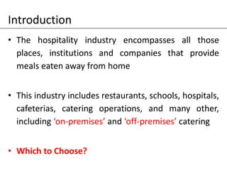 The hospitality industry | PPT