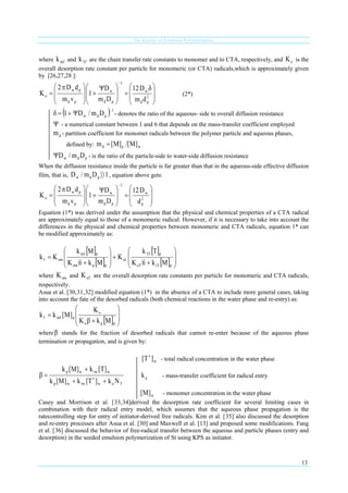 2 the kinetic of emulsion polymerisation | PDF