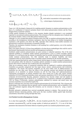 2 the kinetic of emulsion polymerisation | PDF
