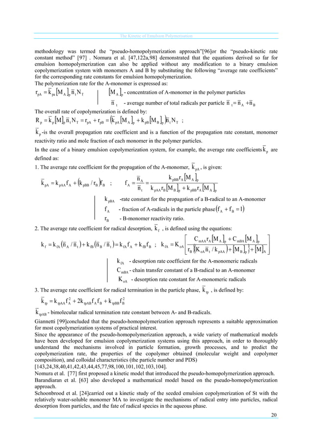 2 the kinetic of emulsion polymerisation | PDF