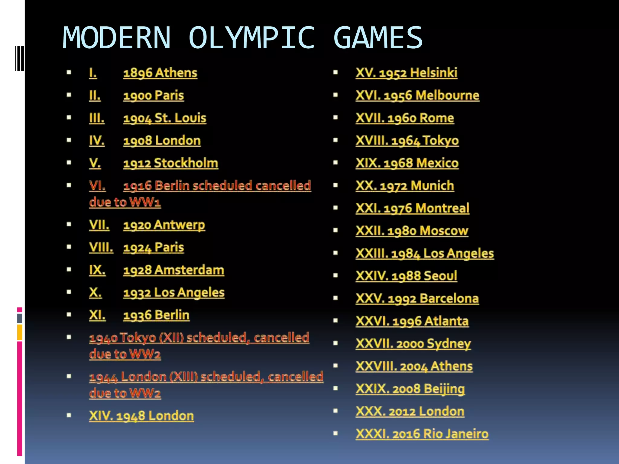 The Modern Olympic Games | PPTX