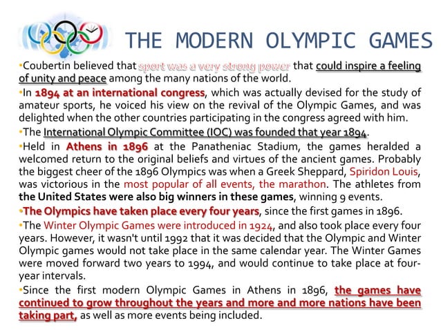 2 the modern olympic games | PPTX