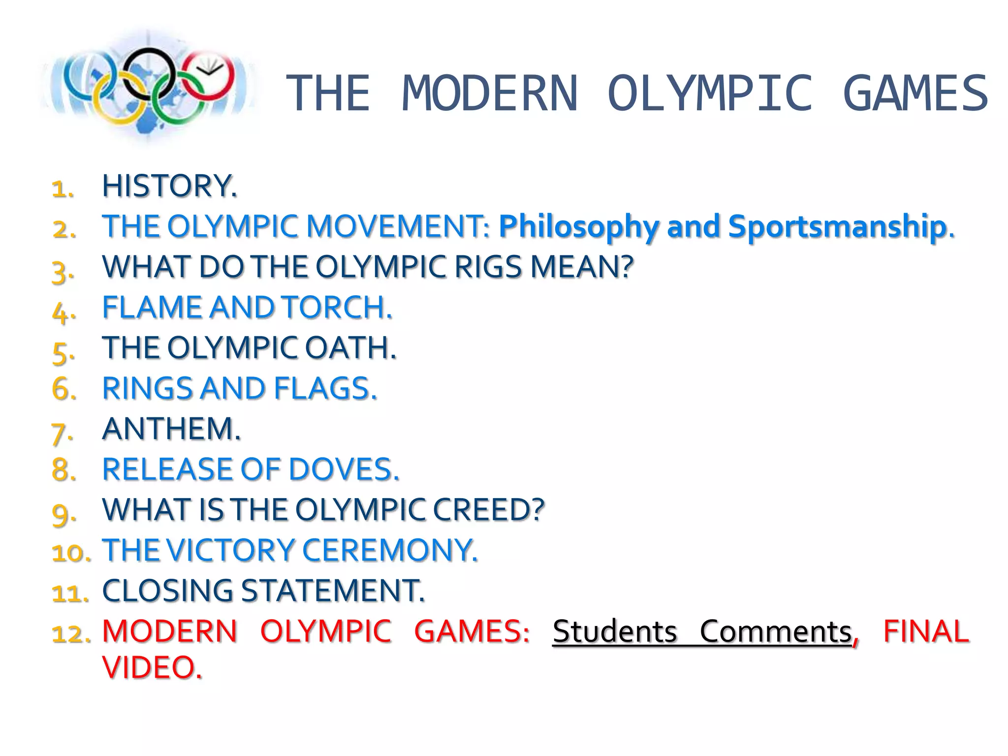 Modern Olympic Games | PPTX