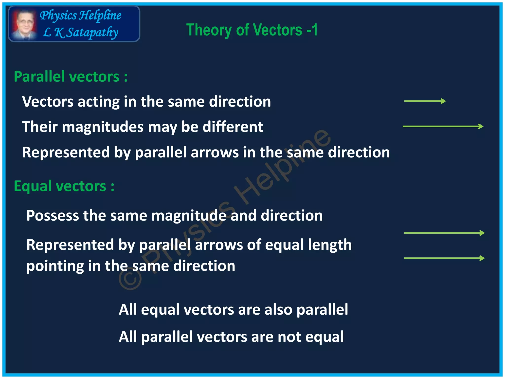 Theory of Vectors 1 | PPTX