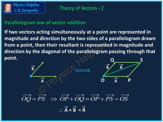 Theory of Vectors 2 | PPTX | Physics | Science