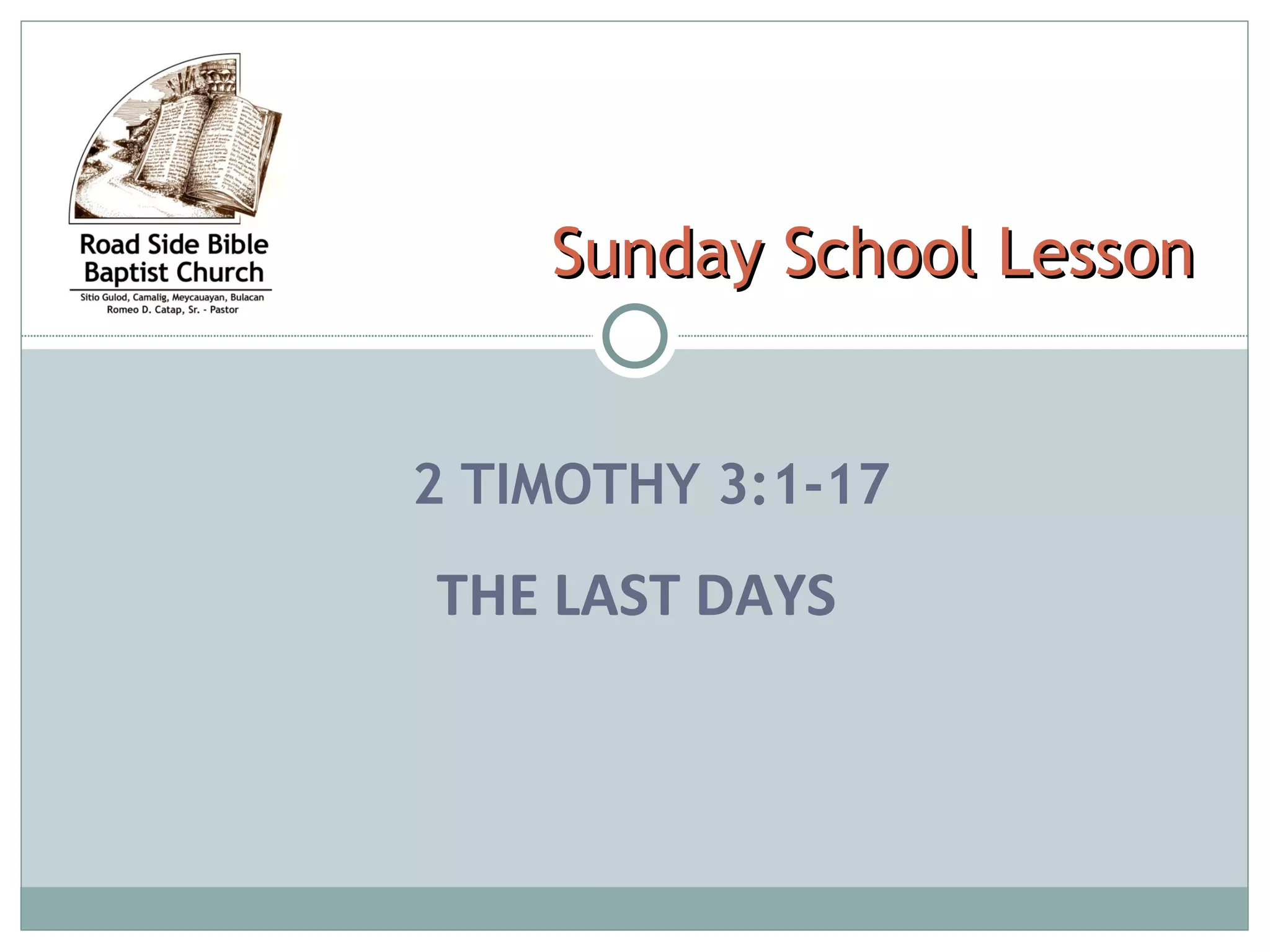 2 Timothy 3 | PPT