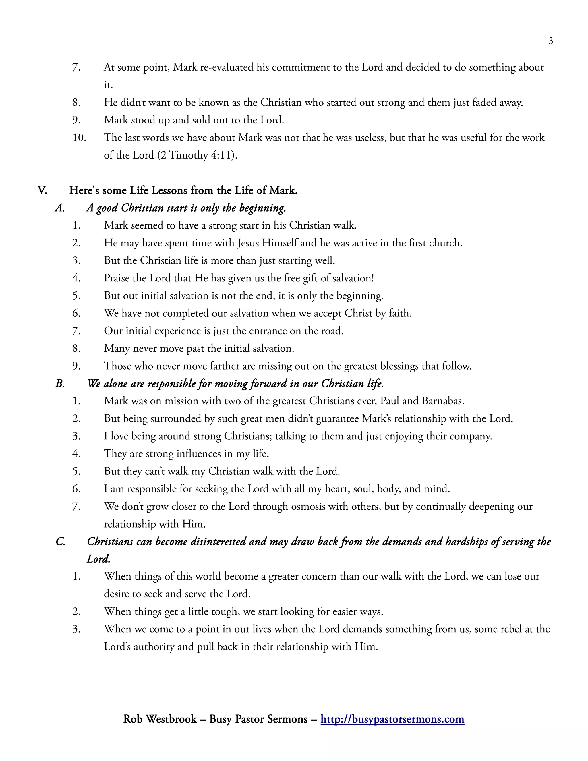 Free Sermon Outline: 2 Timothy 4:11 | PDF