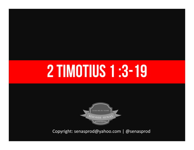 Eksposisi Kitab 2timotius 1:3-18 | PDF