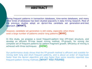FP Growth Algorithm and its Applications | PPT