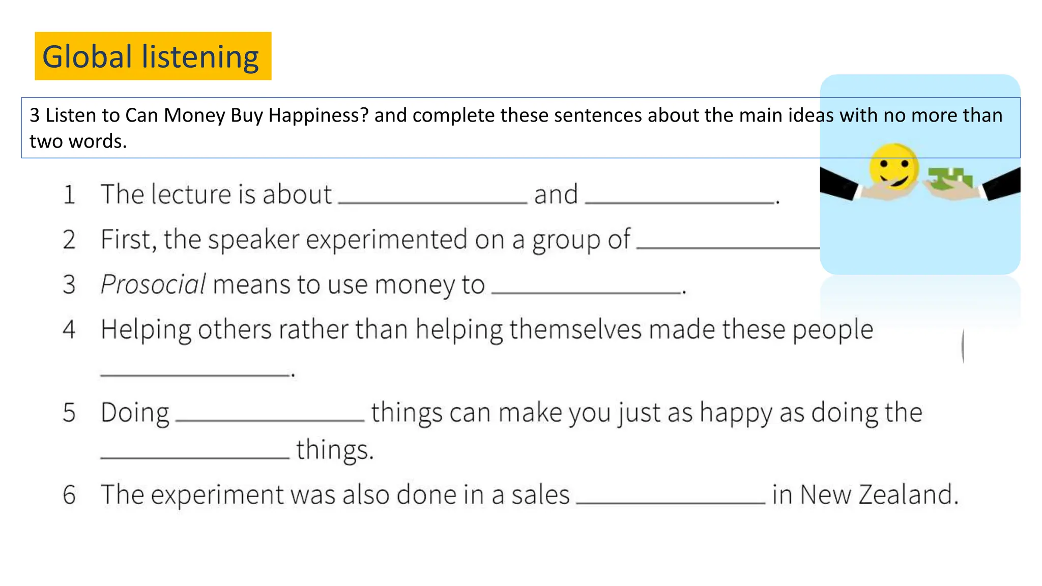 Speaking topic about money and organisation | PPTX