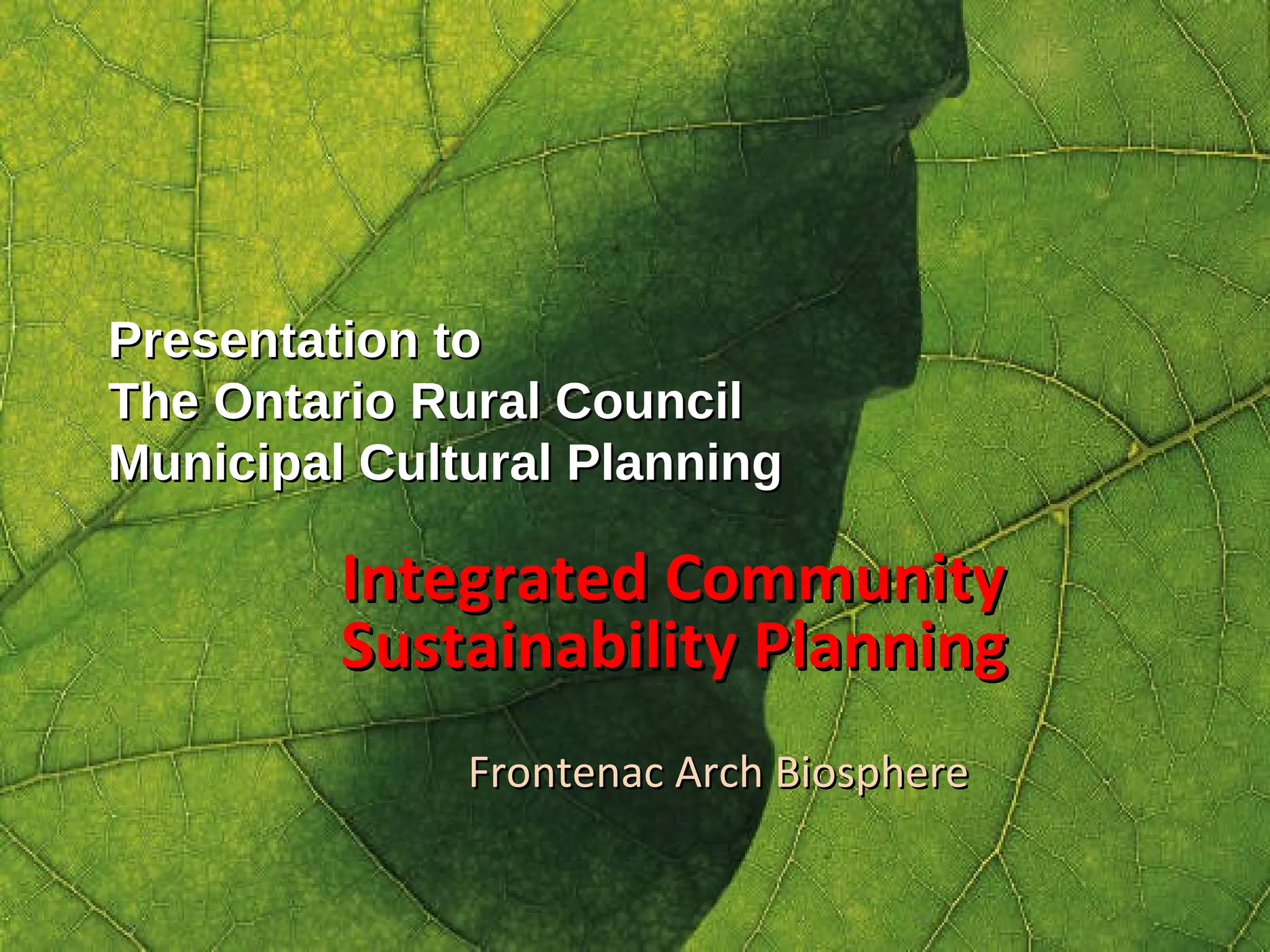 Frontenac Arch Biosphere Reserve | PPT