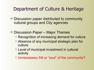 CULTURAL PLANNING: leveraging cultural assets | PPT