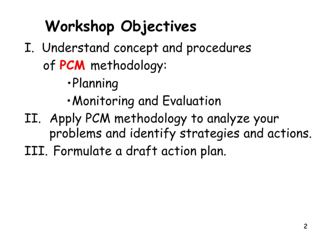 Training workshop on project cycle management | PPTX | Business and Finance