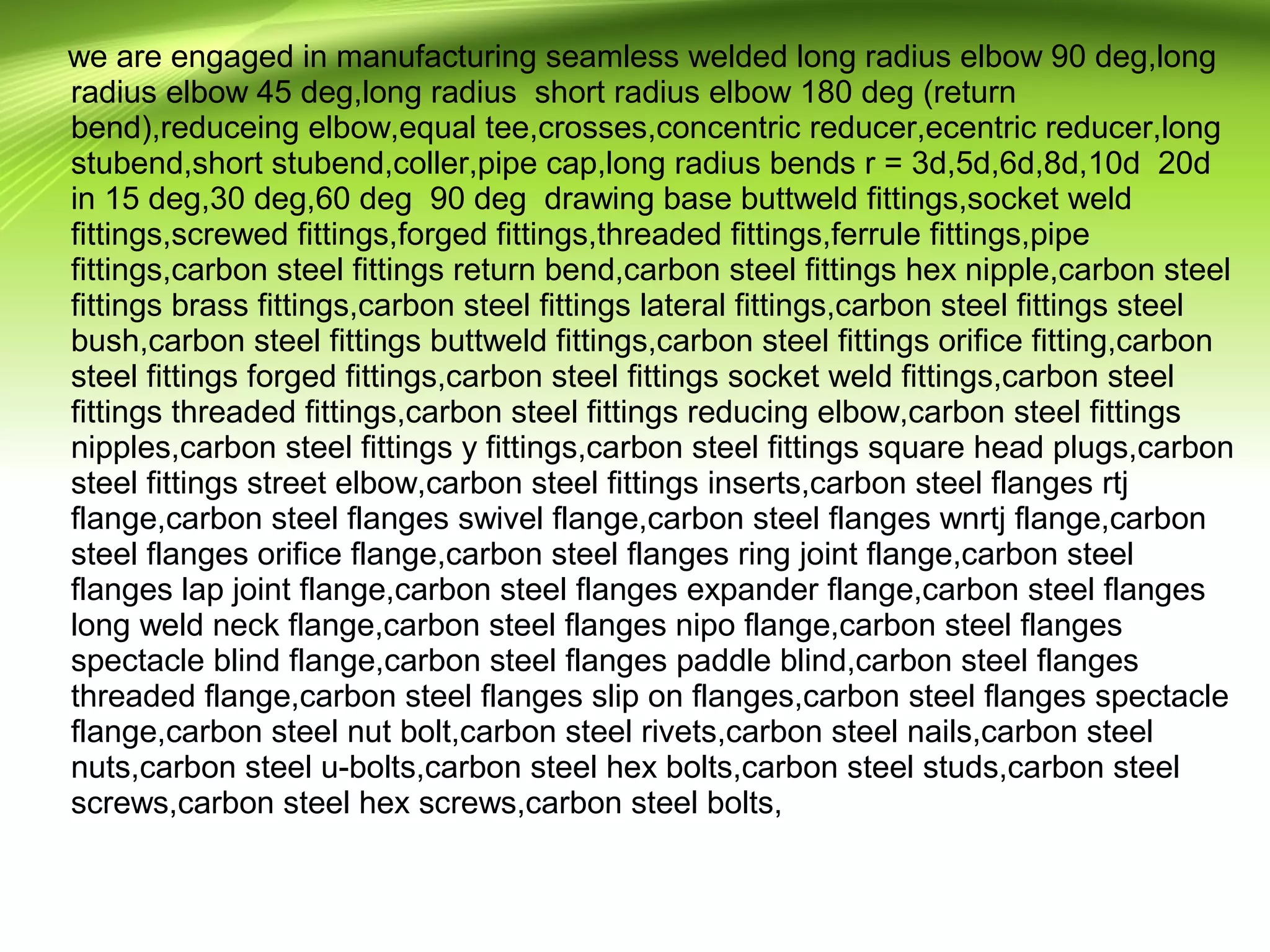 Carbon Steel Pipe Fittings | PPT