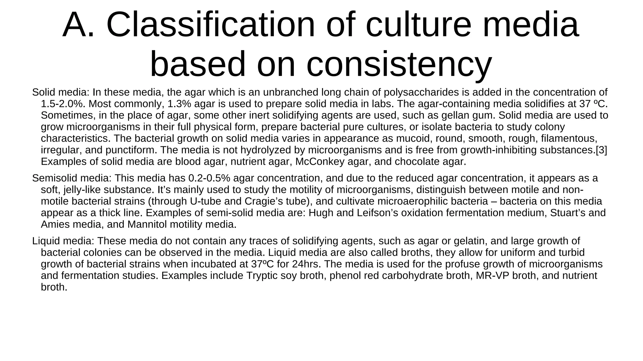 Types of culture media and culture techniques | PDF