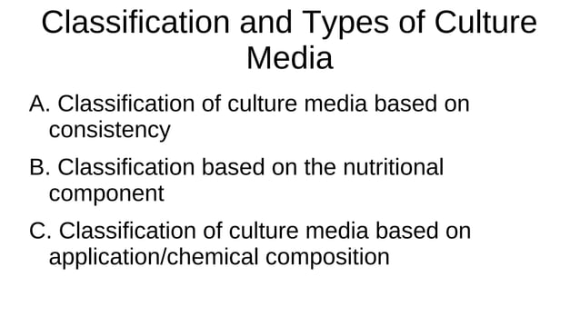 Types of culture media and culture techniques | PDF | Chemistry | Science