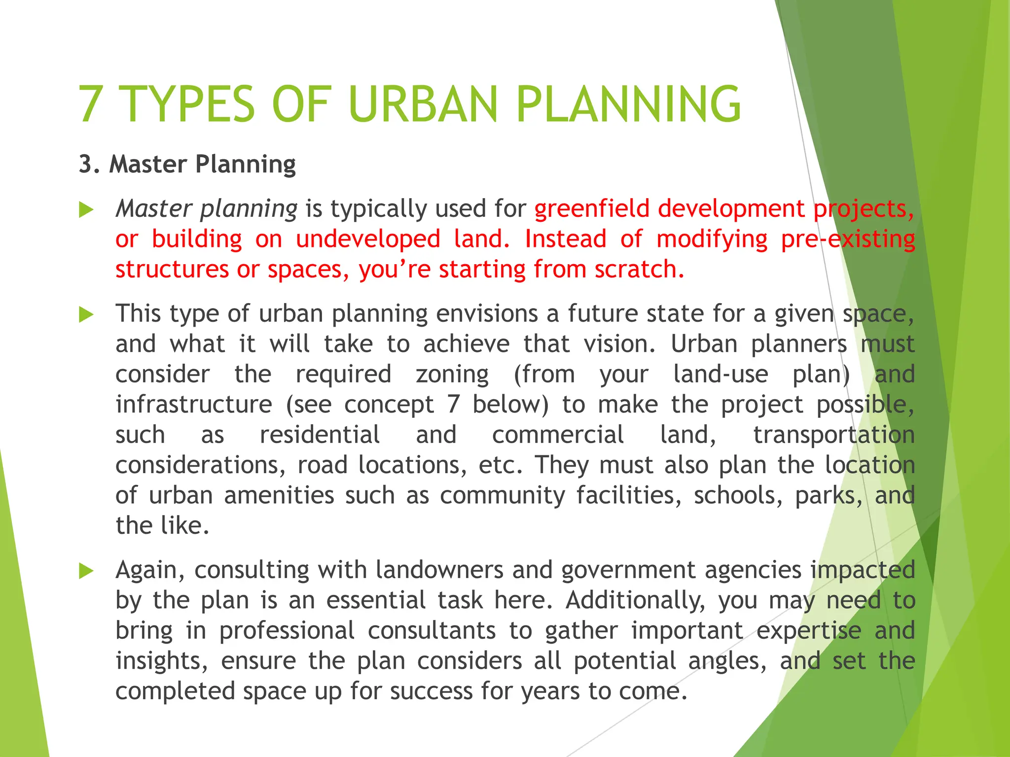 land use planning and development - types of urban planning | PPT