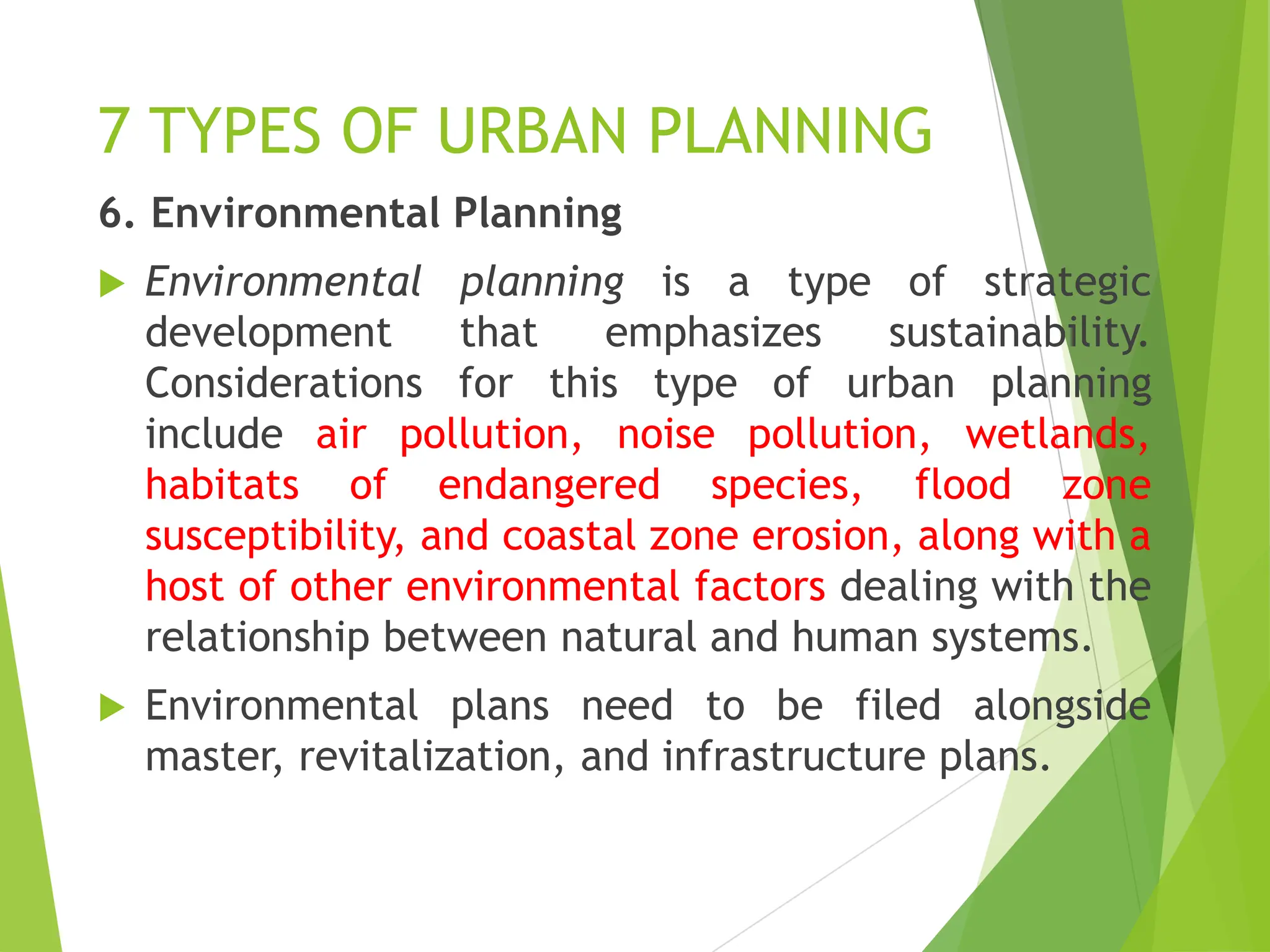 land use planning and development - types of urban planning | PDF
