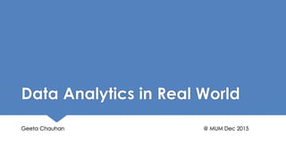 Data Analytics in Real World | PPT