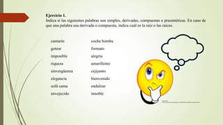 Clasificación de las palabras españolas: simples y compuestas. | PPT