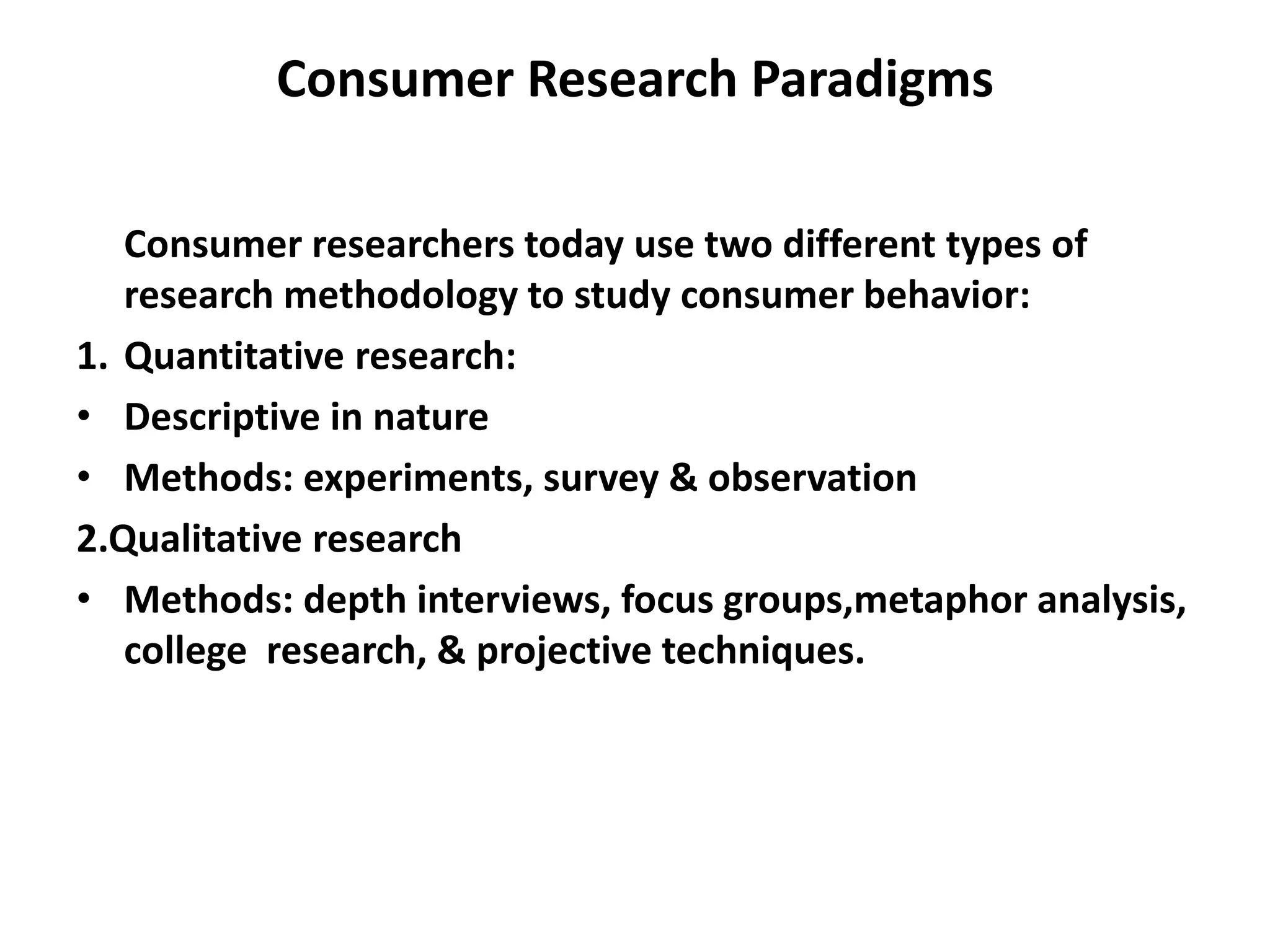 Consumer Research - Consumer Behavior | PPTX