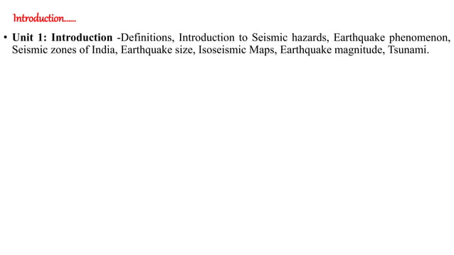 Terminology related to earthquake and structural dynamics | PPT