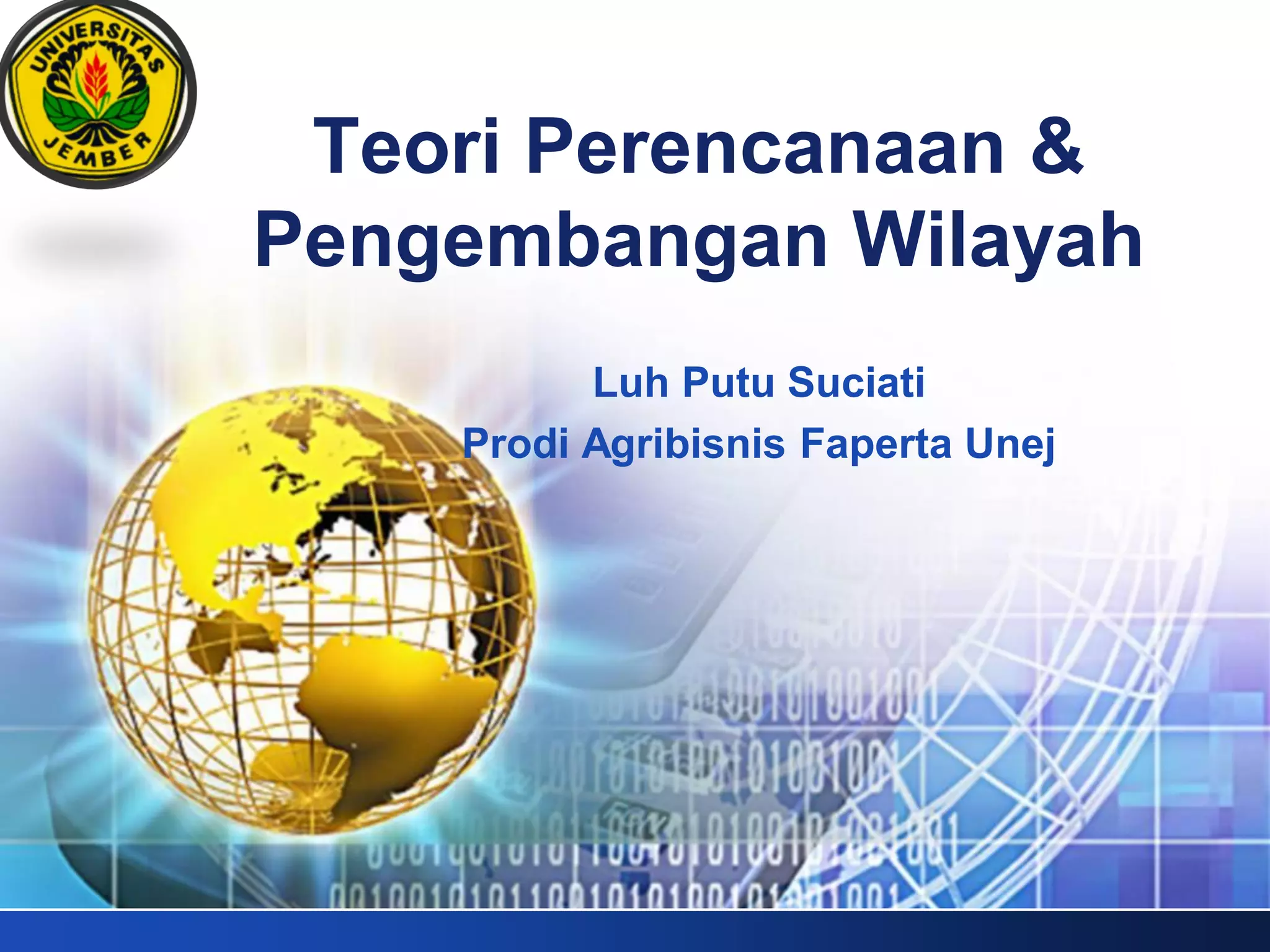 Teori perencanaan dan pengembangan wilayah 2020 | PDF