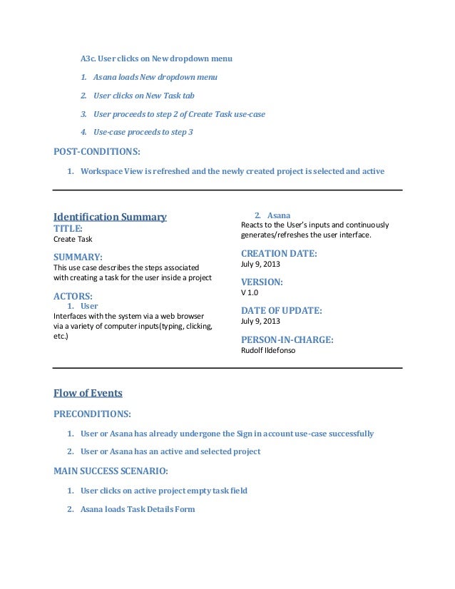 2 use case narratives