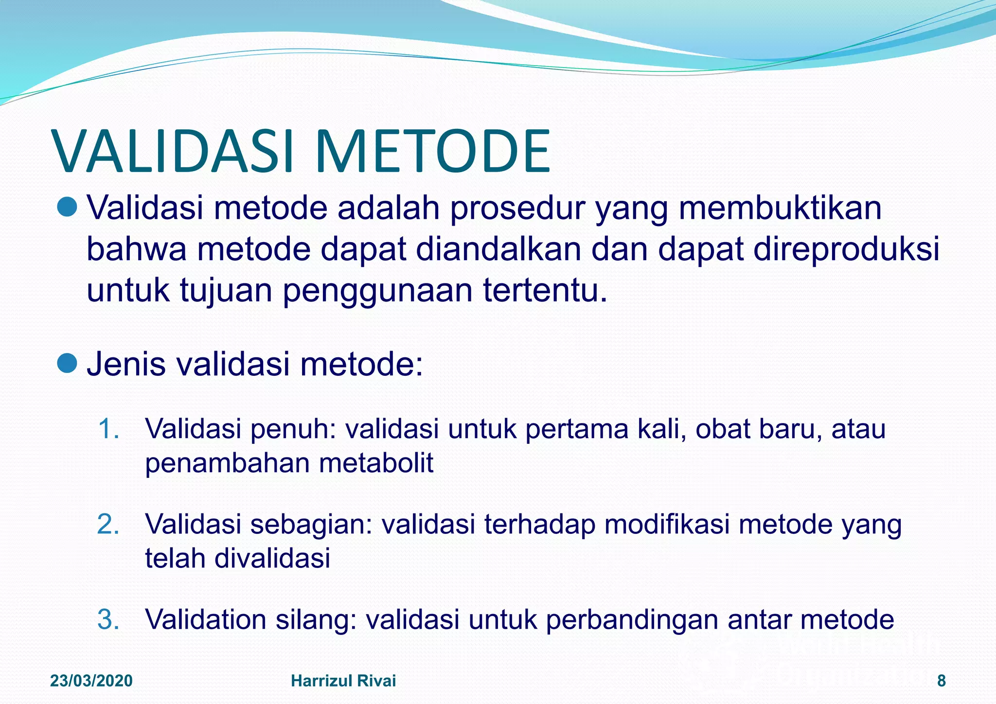2 validasi metode bioanalitik | PPTX