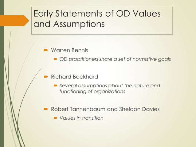 Values, Assumptions, and Beliefs in Organization Development | PDF ...