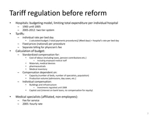Tariff setting in Dutch Healthcare system, Johan van Manen | PPTX