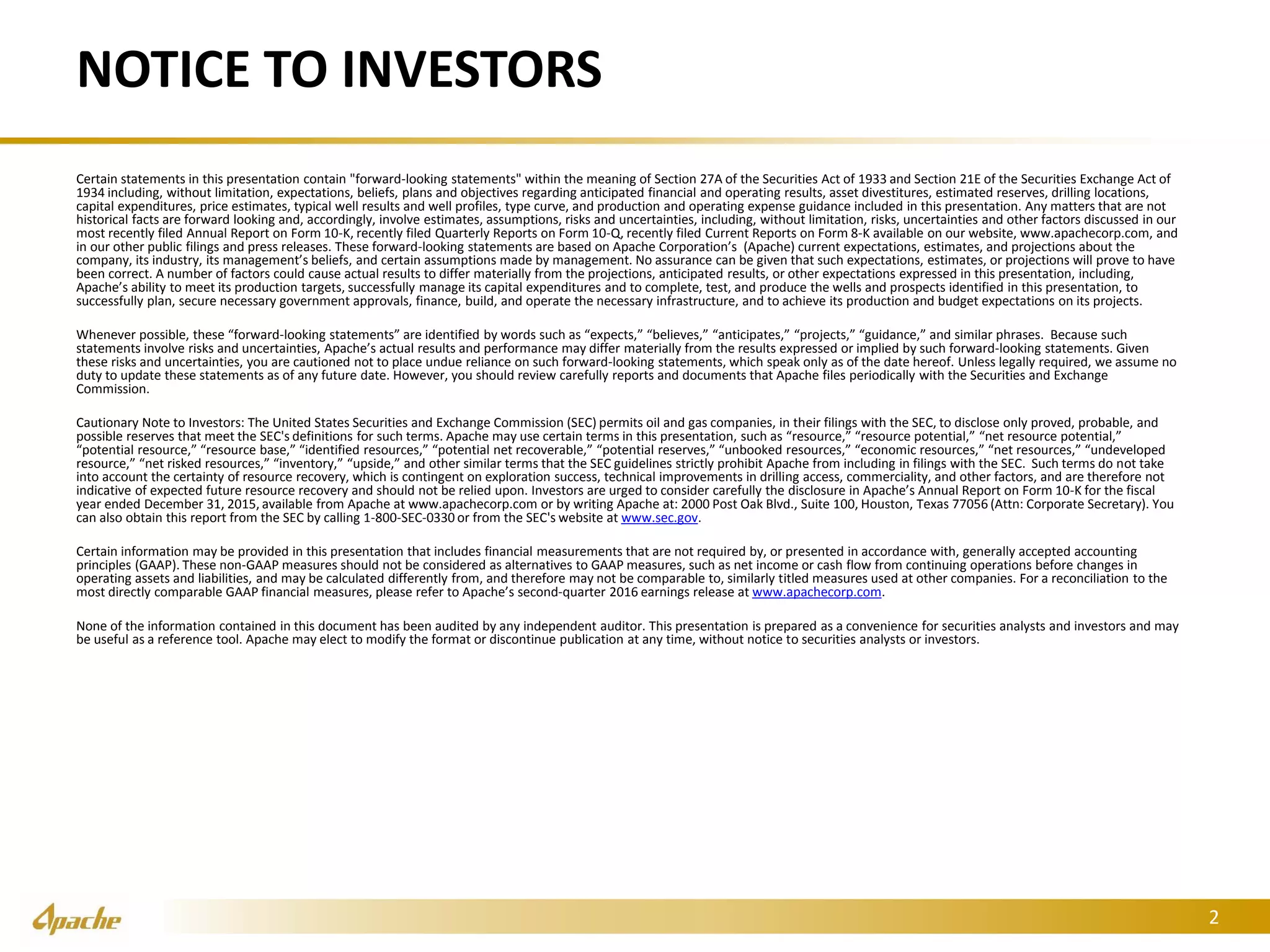 Apache Alpine High 2016 0907 barclays-ir_presentation | PDF