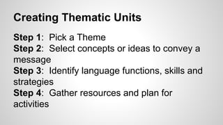 Thematic approaches with bilingual learners | PPTX | Education