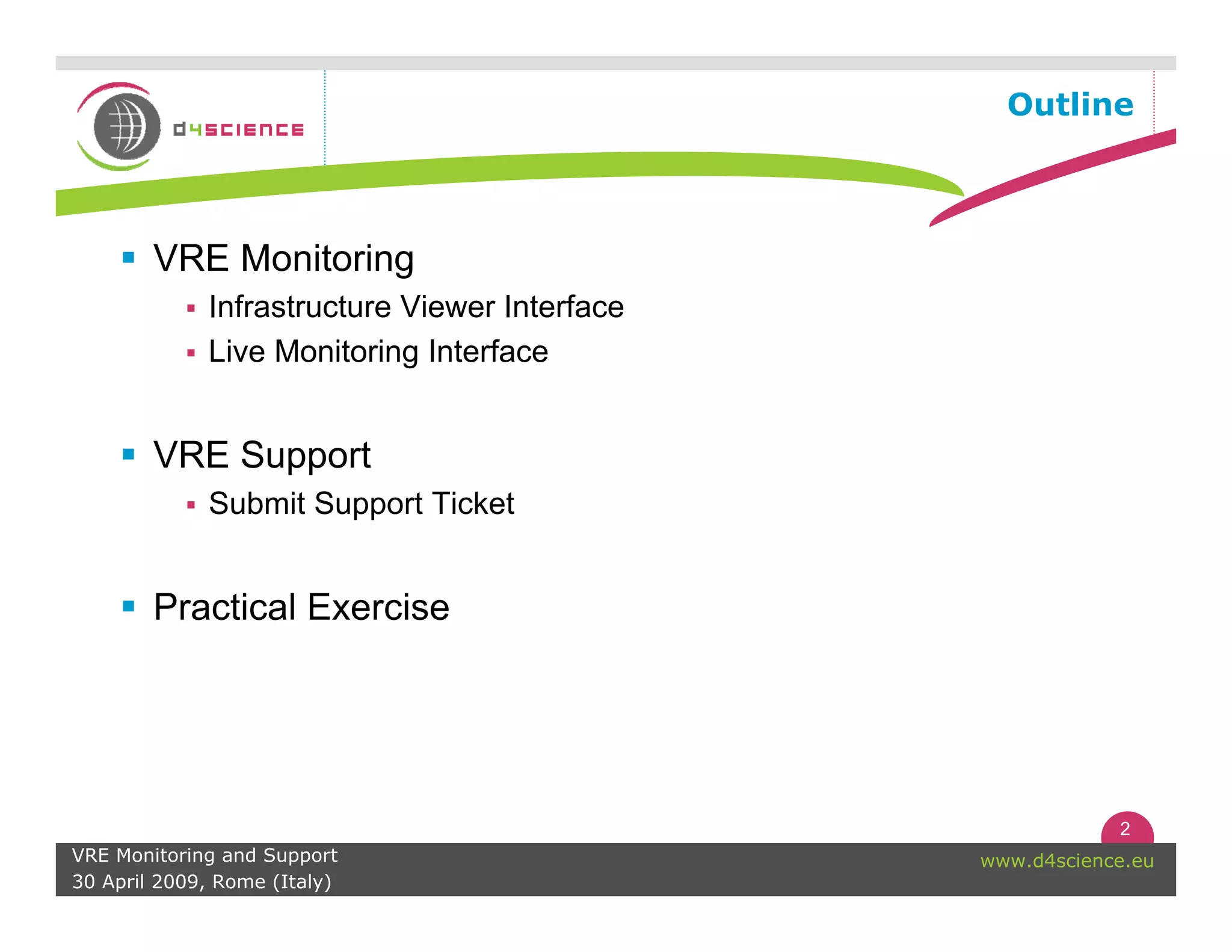 VRE Monitoring And Support | PDF