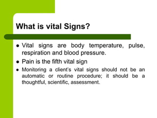 Assessment of Vital Signs | PPT