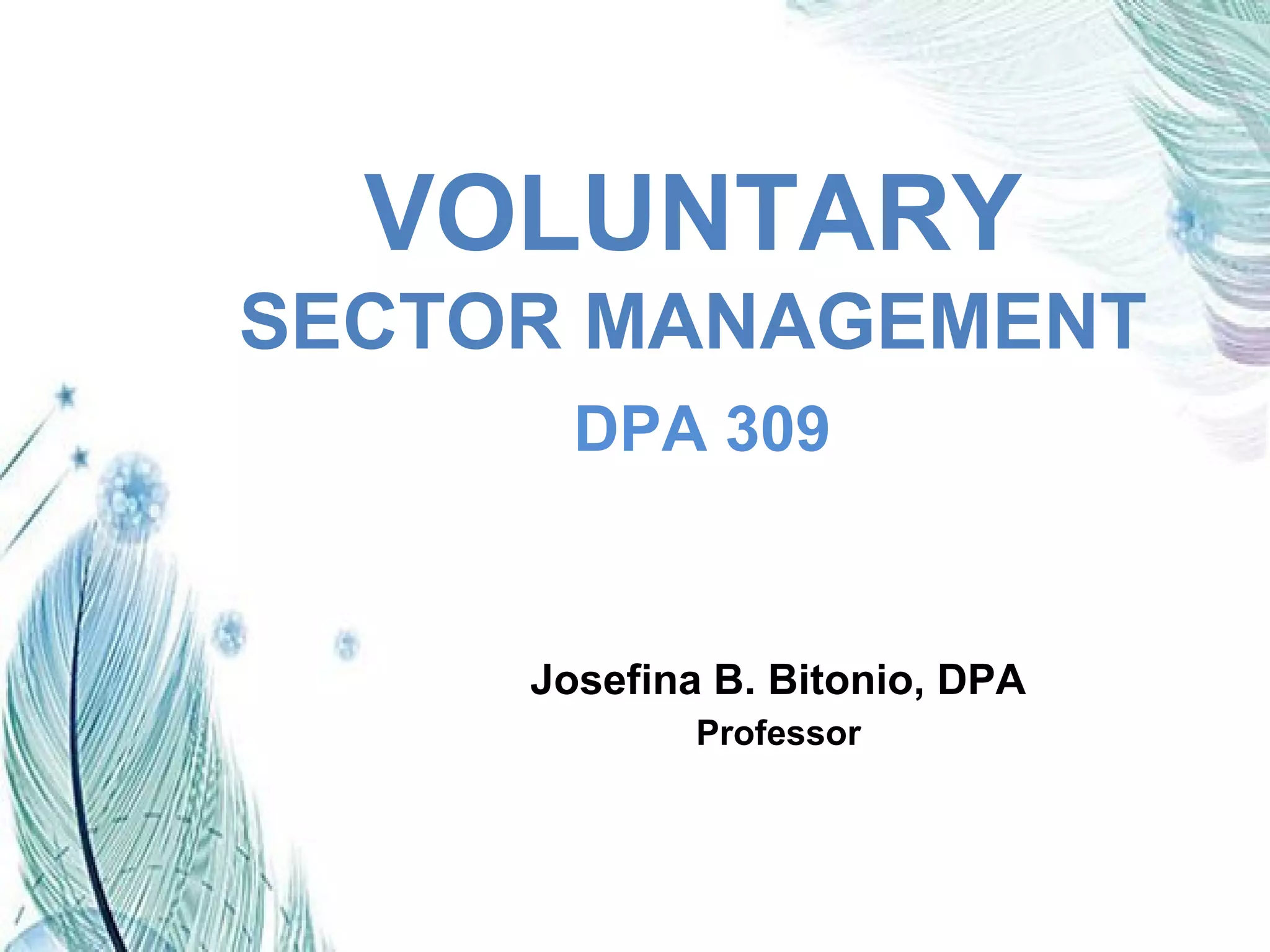 Voluntary Sector Management | PPT