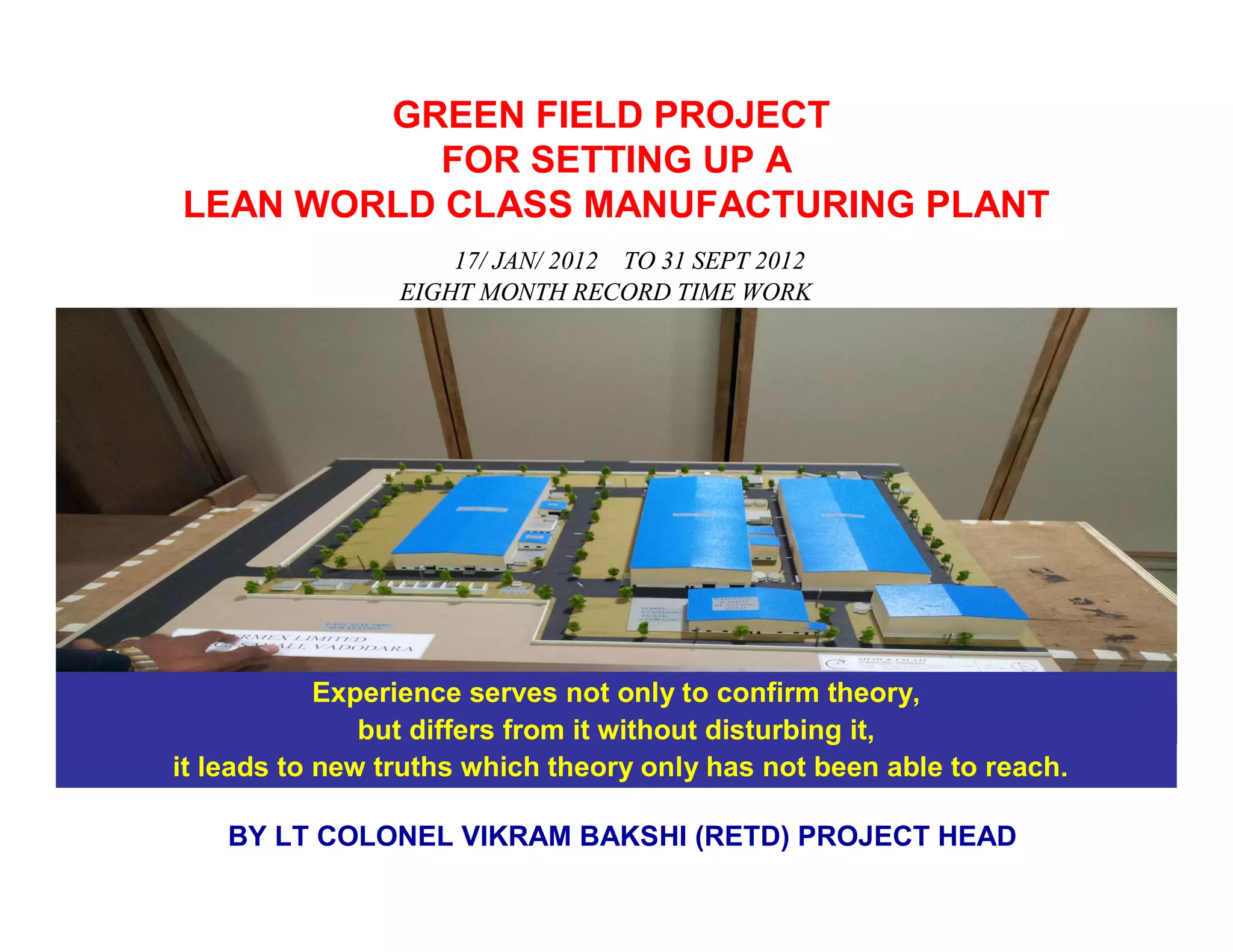 Green field project making of production plant | PDF