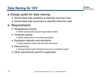 CCNxCon2012: Session 3: NDN Applicability to V2V and V2R Networks