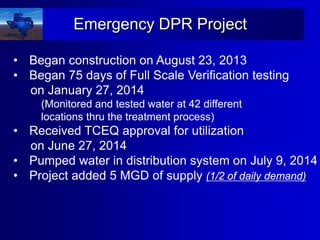 WATTS Conference- Direct Potable Reuse Project | PDF