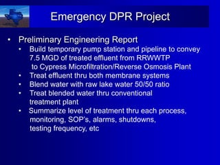 WATTS Conference- Direct Potable Reuse Project | PDF