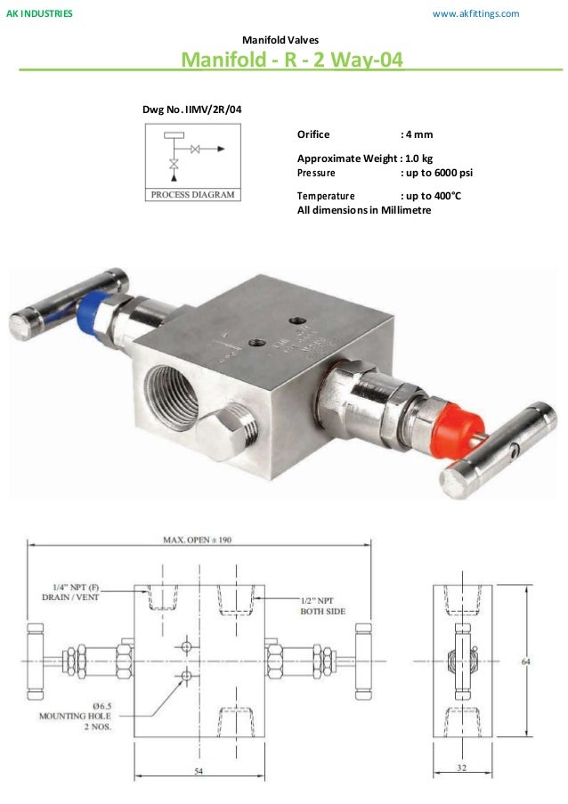 2 way manifold Valves