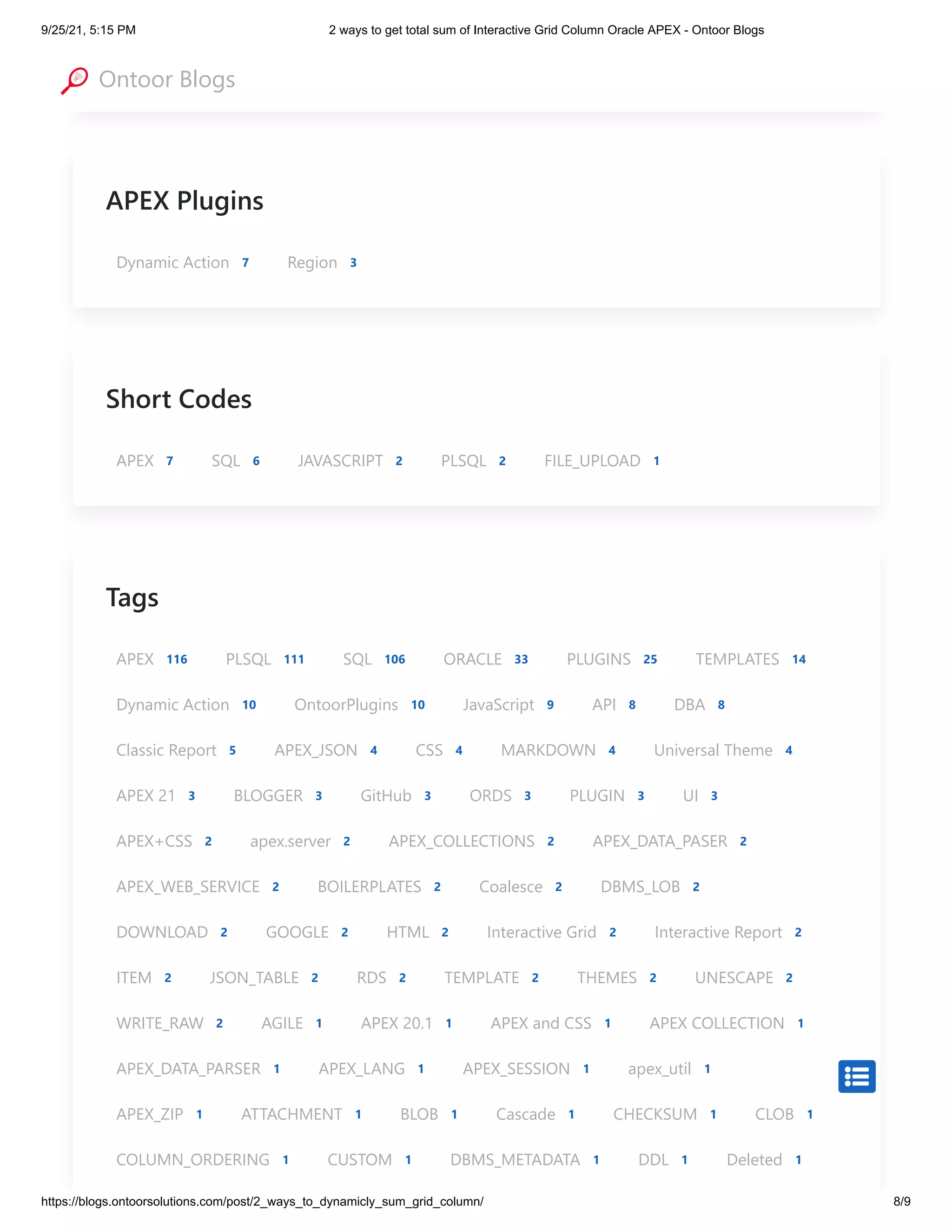 2 ways to get total sum of interactive grid column oracle apex ontoor blogs | PDF