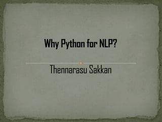 2 why python for nlp | PPT
