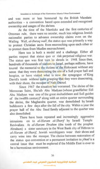 Jerusalem as Archetype of Harmonious Islamic Urban Environment | PDF