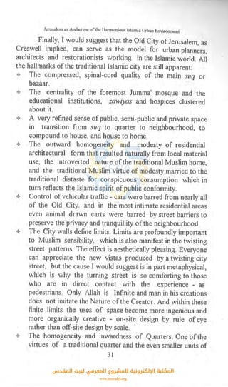 Jerusalem as Archetype of Harmonious Islamic Urban Environment | PDF